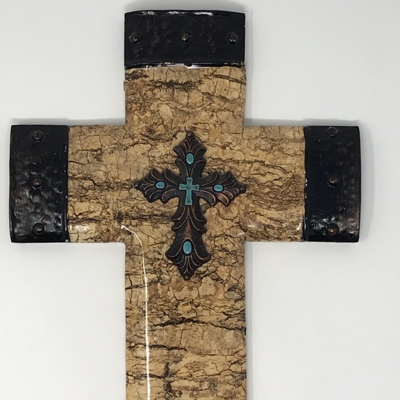 Wall Decor | Bronze Turquoise Ceramic 12 Accent Cross | Poshmark